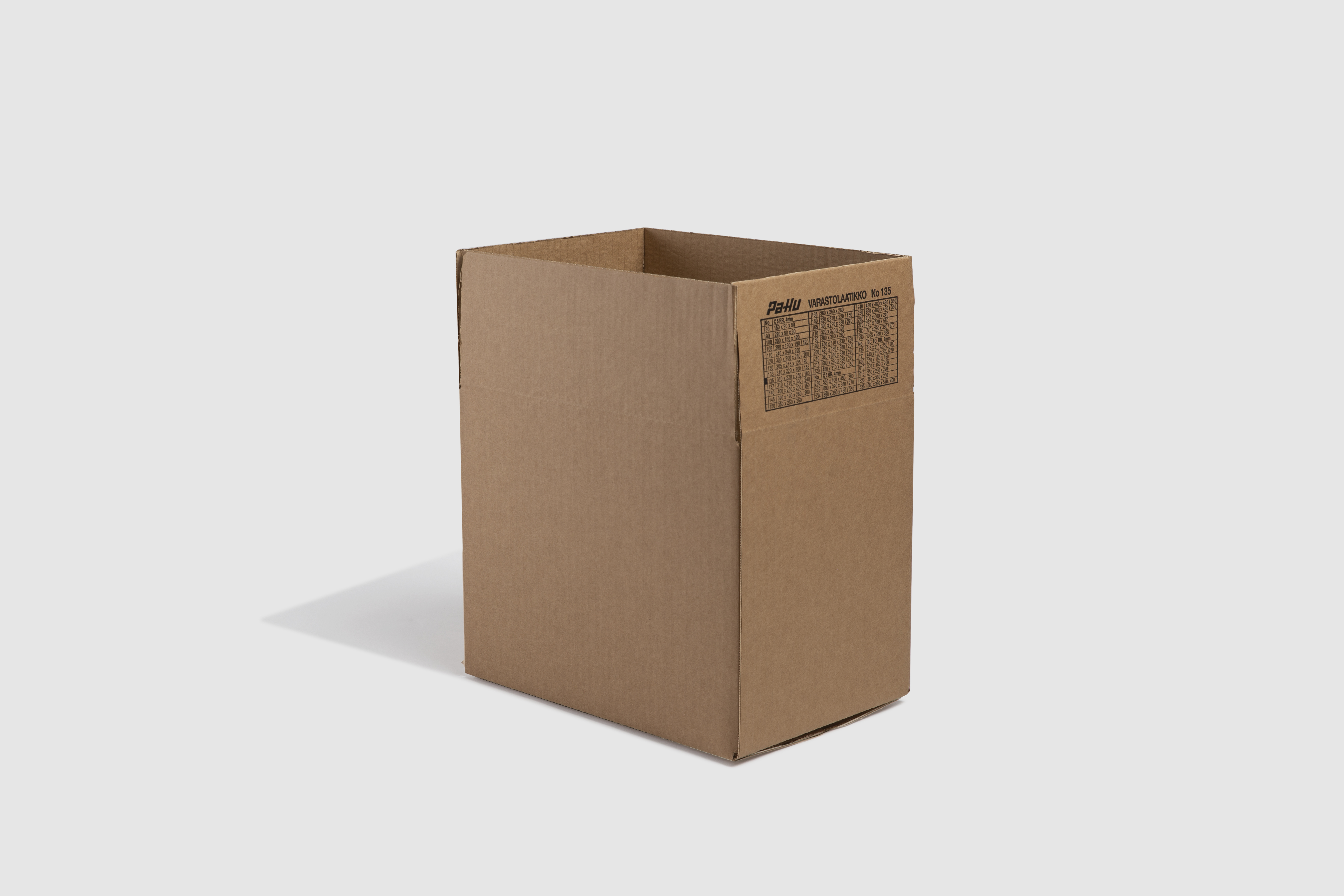Sturdy cardboard box for transport or storage of products